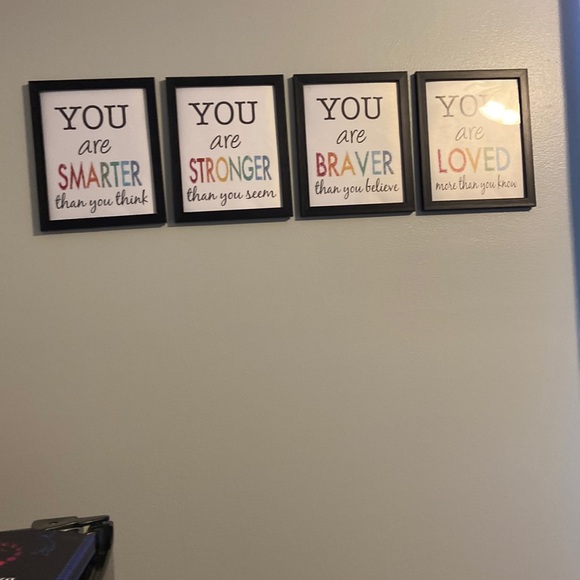 Wall Decor | 4 Pictures With Frames Of Positive Quotes | Poshmark